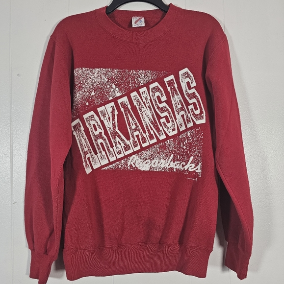 Vintage | Shirts | Vintage 9s Arkansas Razorbacks Red Sweatshirt ...